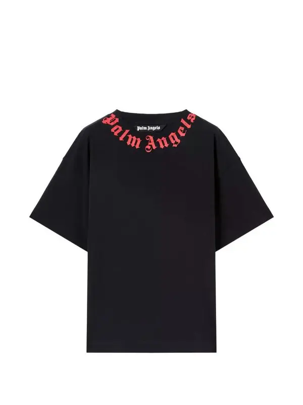 Palm Angels Logo Neck T-shirt - Black
