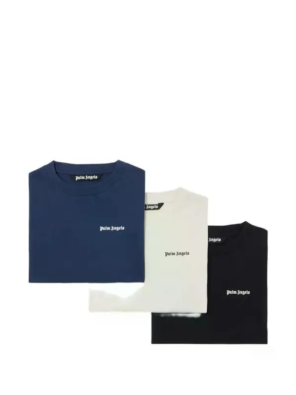 Palm Angels Logo-detail T-shirts Set - Black