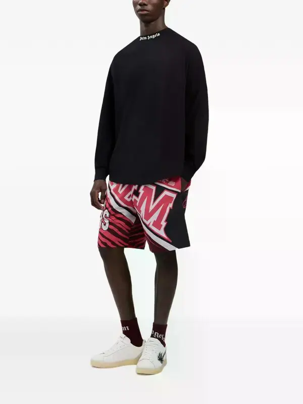 Palm Angels Classic Logo Long-sleeved Over T-shirt - Black