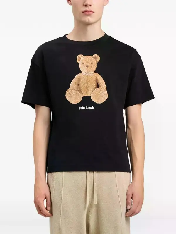Palm Angels Bear Logo-print T-shirt - Black