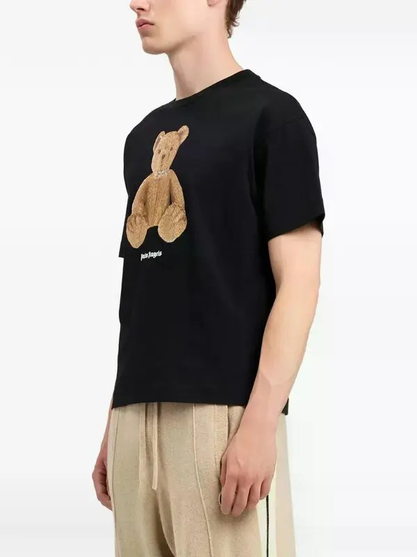 Palm Angels Bear Logo-print T-shirt - Black