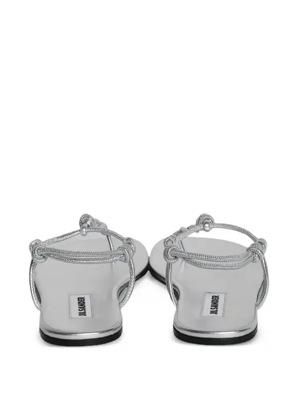 JIL SANDER Knot-strap Flat Sandals - Grey