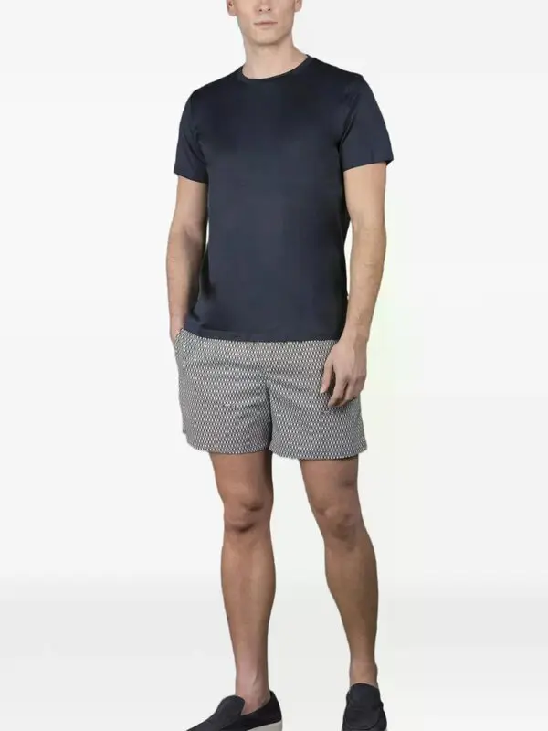 MOORER Mike-jcl Round-neck Short-sleeve T-shirt - Blue