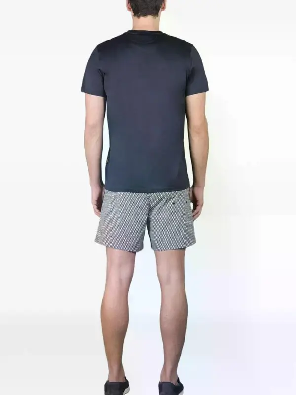 MOORER Mike-jcl Round-neck Short-sleeve T-shirt - Blue