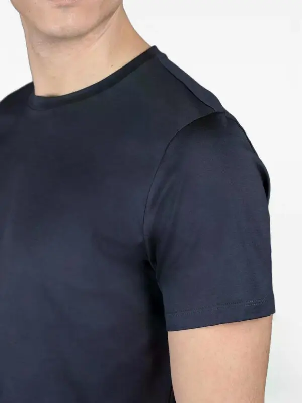 MOORER Mike-jcl Round-neck Short-sleeve T-shirt - Blue