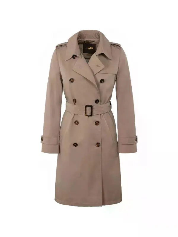 MOORER Giverny-ft Double-breasted Belted Trench Coat - Neutrals