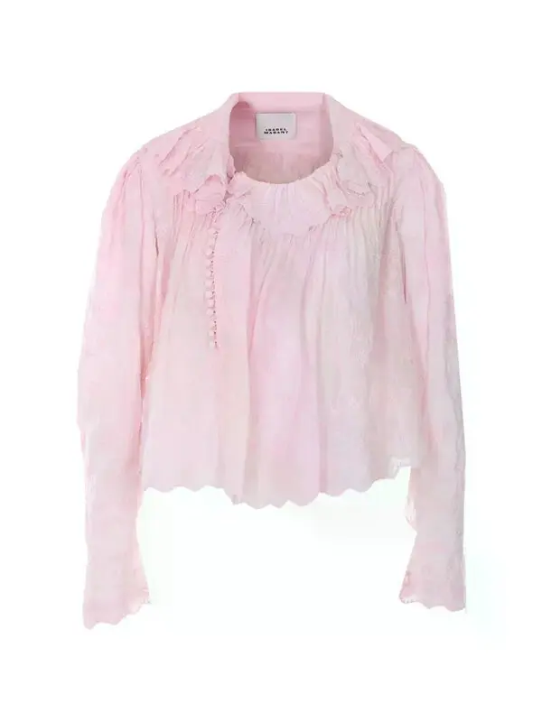 MARANT ETOILE Zelly Ruffled Blouse - Pink