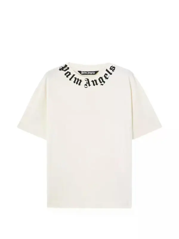 Palm Angels Logo-neckline T-shirt - Neutrals