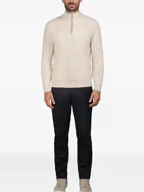 MOORER High-neck Half-zip Cashmere Sweater