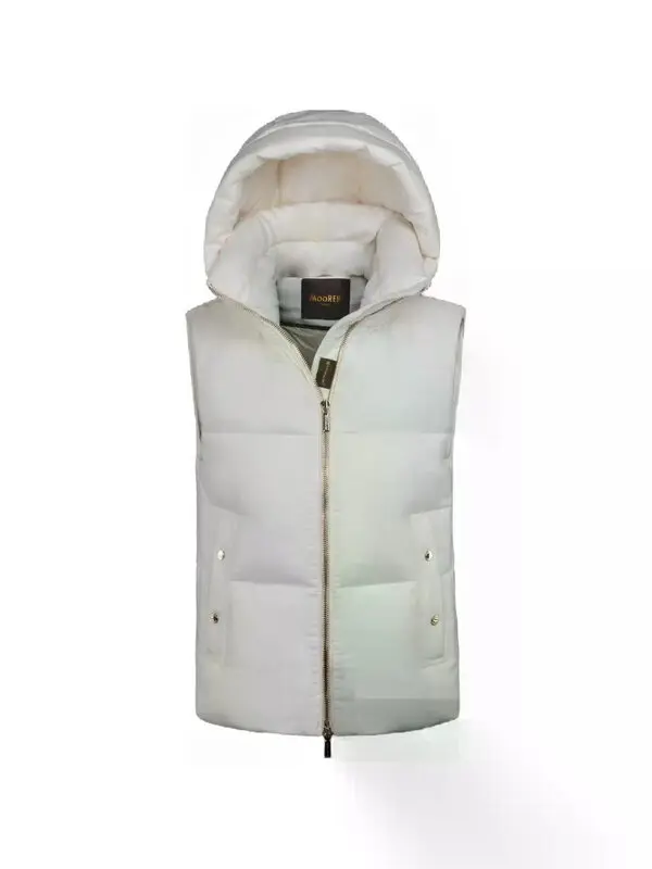 MOORER Fuente-ba1 Detachable-hood Padded Gilet - White