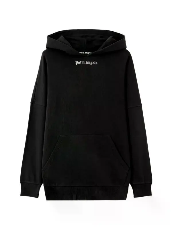 Palm Angels Logo-print Hooded Sweatshirt - Black
