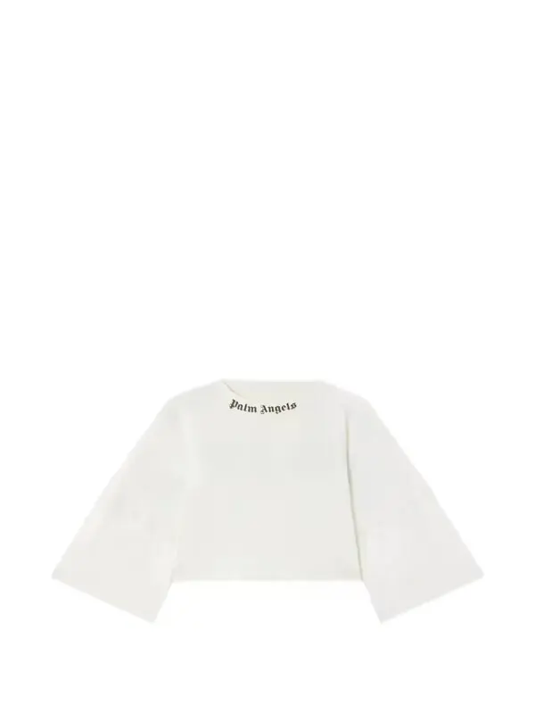 Palm Angels Logo Cropped T-shirt - White