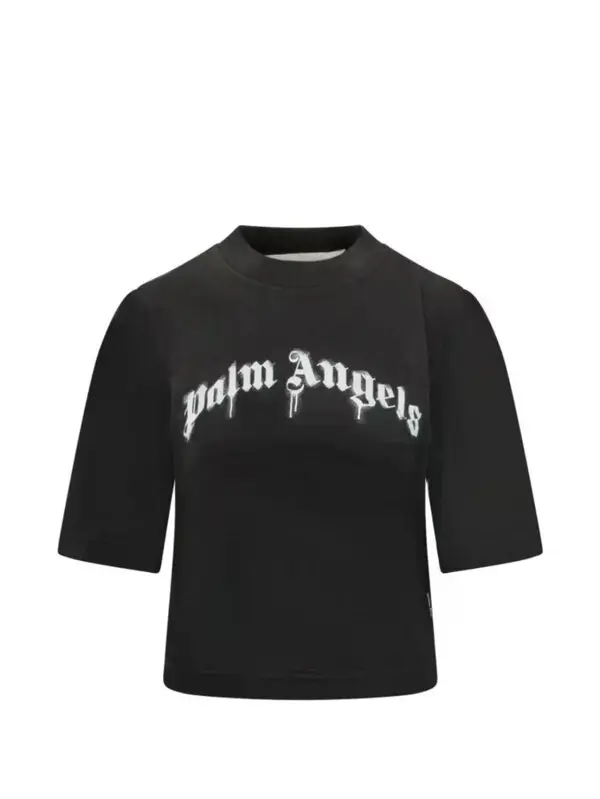 Palm Angels Curved Logo Boxy T-shirt - Black