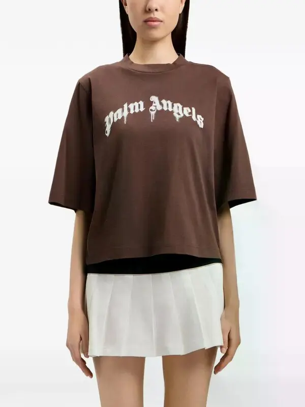 Palm Angels Curved Logo Boxy T-shirt