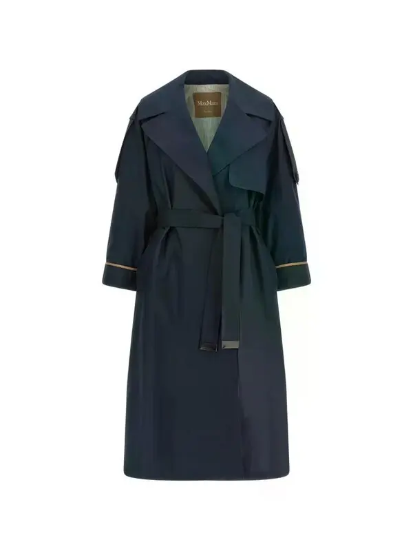 Max Mara Mtcutrench Flared Belted Trench Coat - Blue