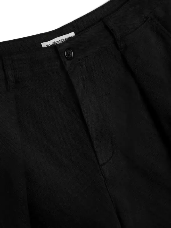 You Must Create Earth Deadbeat Wide-leg Pleated Trousers - Black