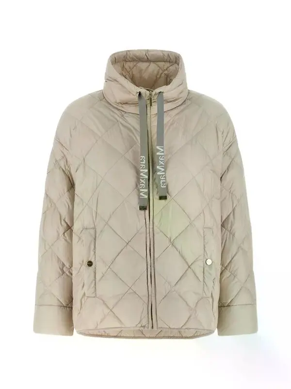 Max Mara Diamond-quilted Down Jacket - Neutrals