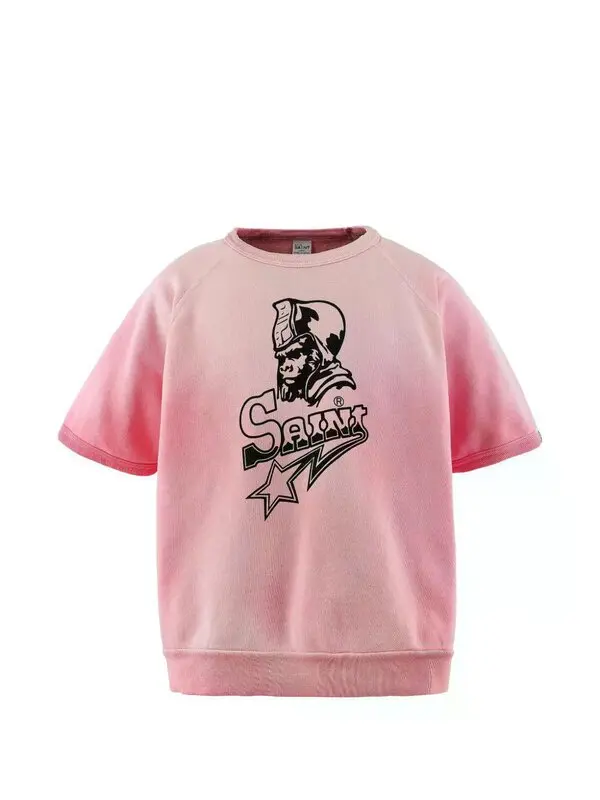SAINT MXXXXXX Graphic Short-sleeve Sweatshirt - Pink