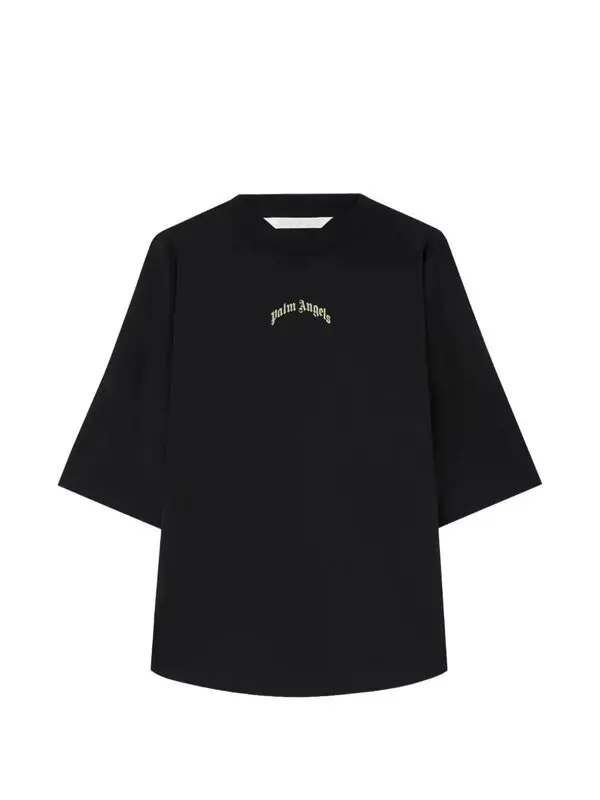 Palm Angels Curved-logo Crew-neck T-shirt