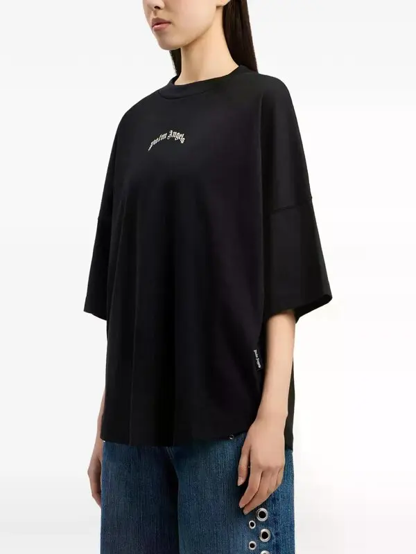 Palm Angels Curved-logo Crew-neck T-shirt