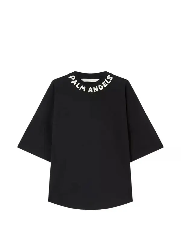 Palm Angels Logo-printed Crew-neck T-shirt - Black