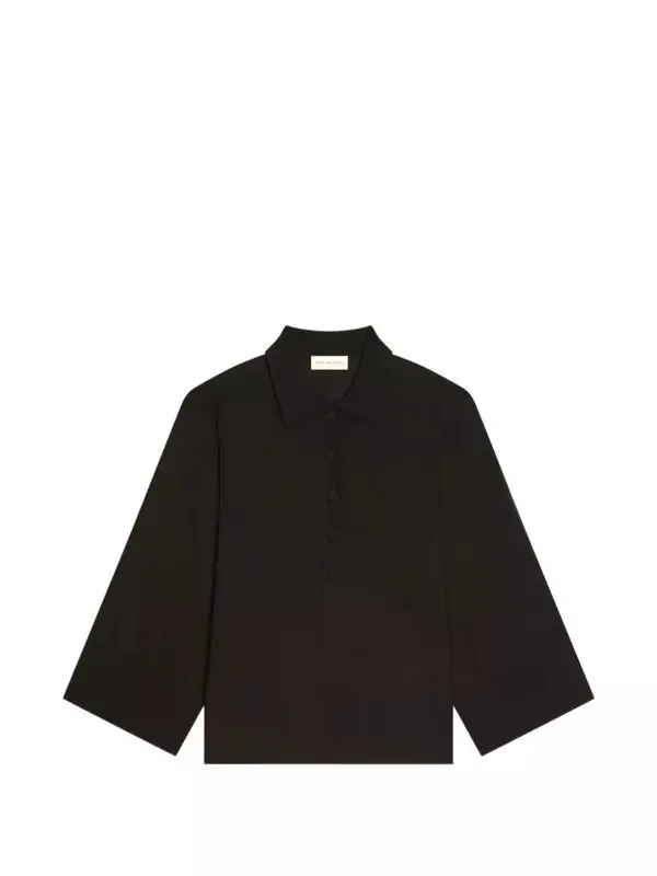 Dries Van Noten Buttoned Polo Top - Black