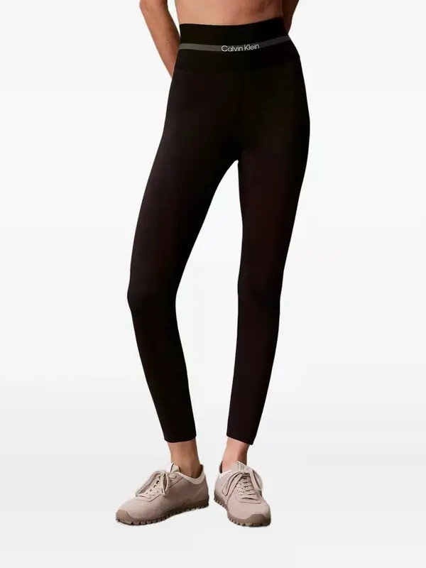 Calvin Klein Logo-waistband Performance Leggings - Black