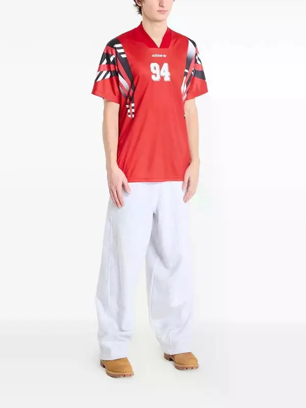 Adidas Santiago V-neck Jersey T-shirt - Red