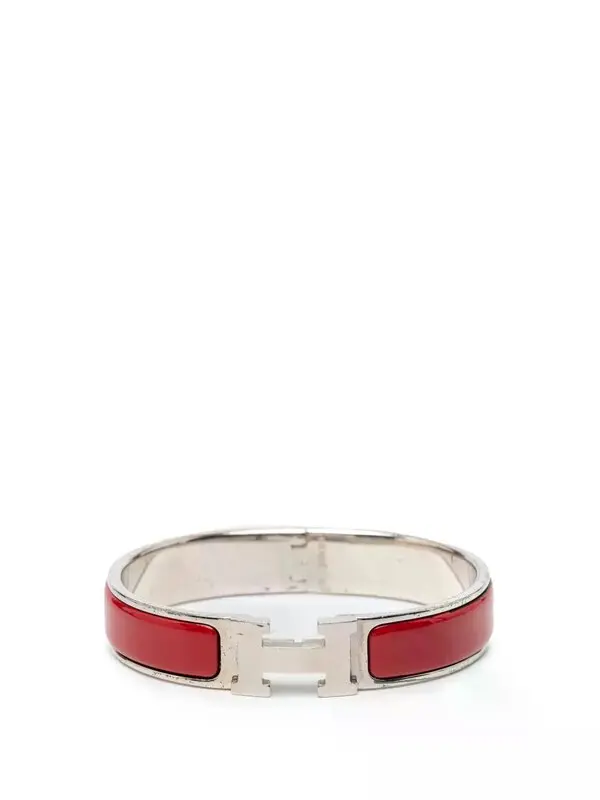 Hermès Narrow Enamel Clic H Bracelet Pm Costume - Red