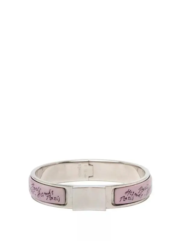 Hermès 2000-2025 Narrow Enamel Martin Margiela Hinge Bangle Pm Costume Bracelet - Pink