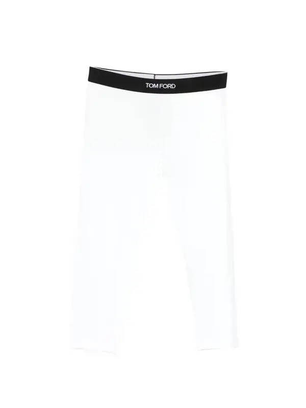 TOM FORD Logo-waistband Cropped Leggings - White