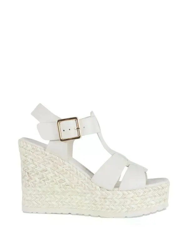 PALOMA BARCELO T-strap Woven Sandals - White