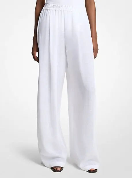 Michael Kors Linen Gauze Pajama Pants - White
