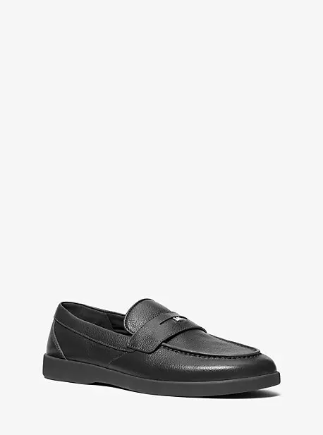 Michael Kors Wesley Pebbled Leather Loafer - Black