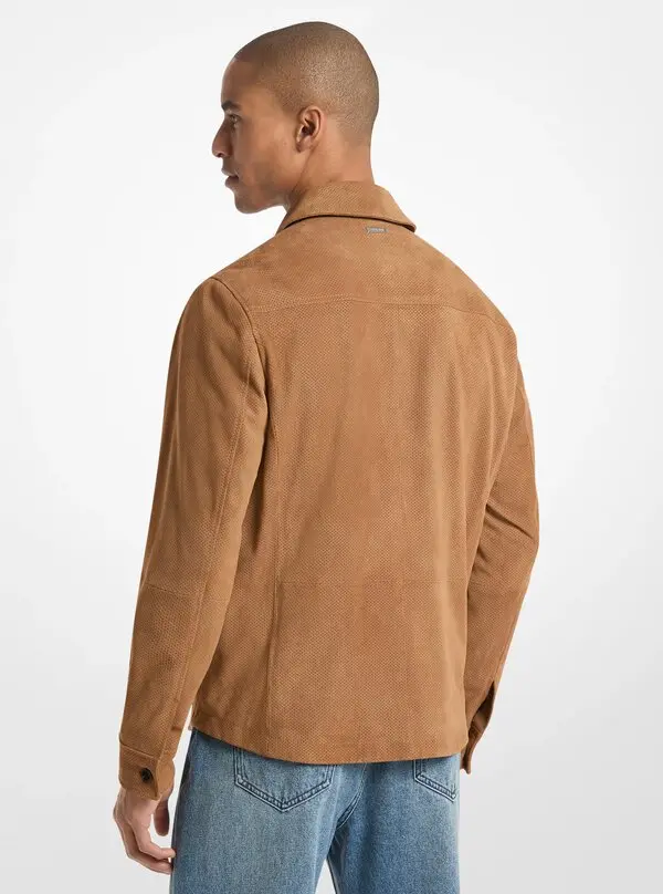 Michael Kors Perforated Suede Shirt Jacket