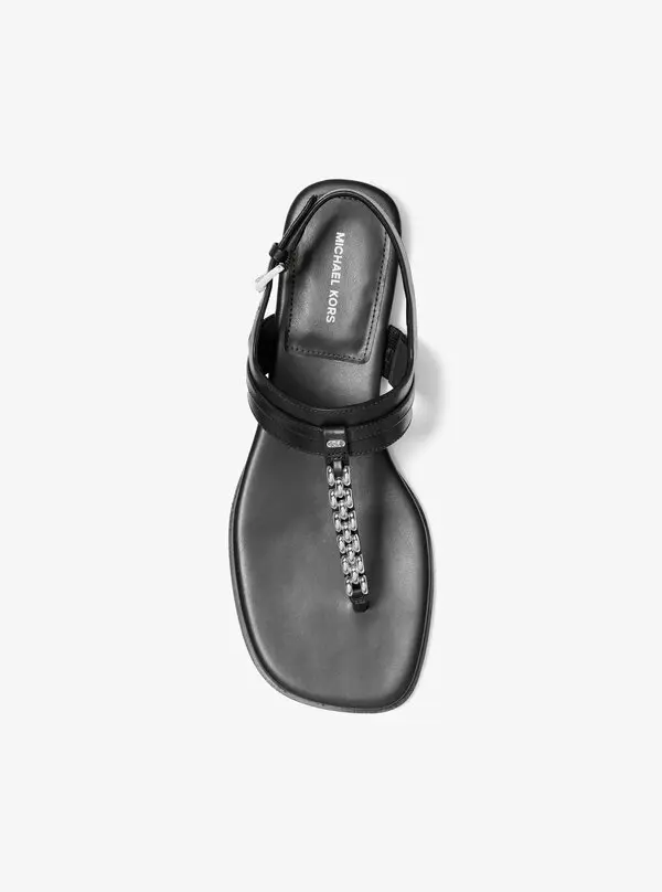 Michael Kors Marcia Embellished Leather Sandal - Black