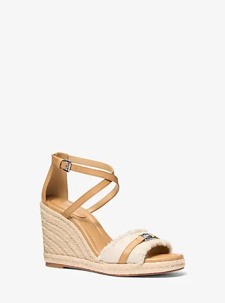 Michael Kors Mandy Linen Wedge Sandal