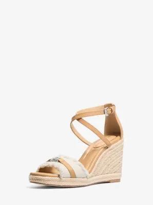 Michael Kors Mandy Linen Wedge Sandal