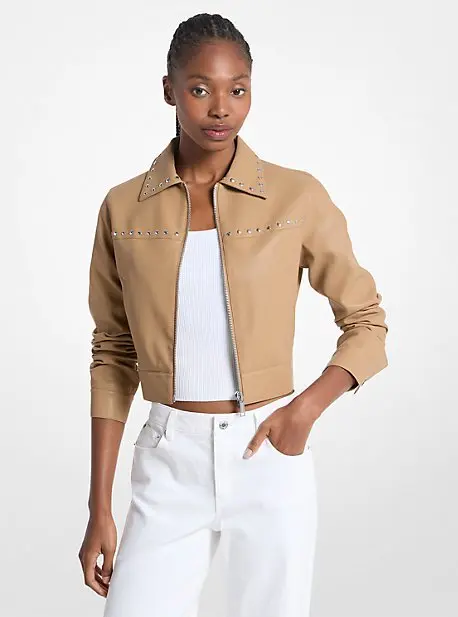 Michael Kors Studded Cropped Jacket