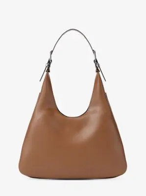 Michael Kors Large Pebbled Leather Hobo Shoulder Bag - Brown