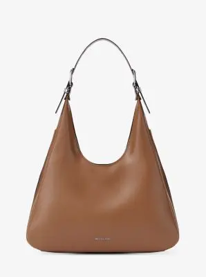 Michael Kors Large Pebbled Leather Hobo Shoulder Bag - Brown