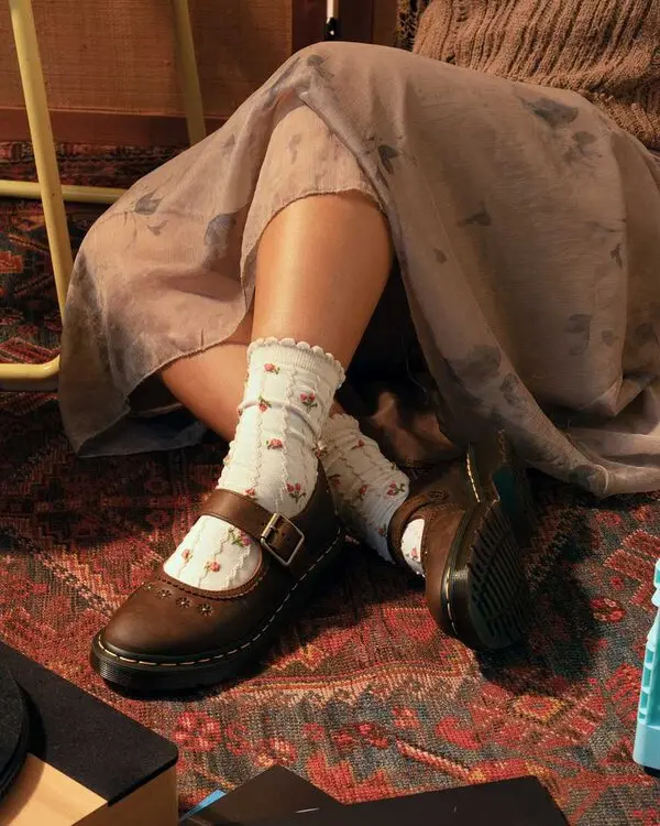 Dr. Martens Mary Jane Leather Shoes - Brown
