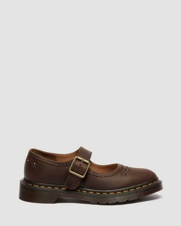Dr. Martens Mary Jane Leather Shoes - Brown