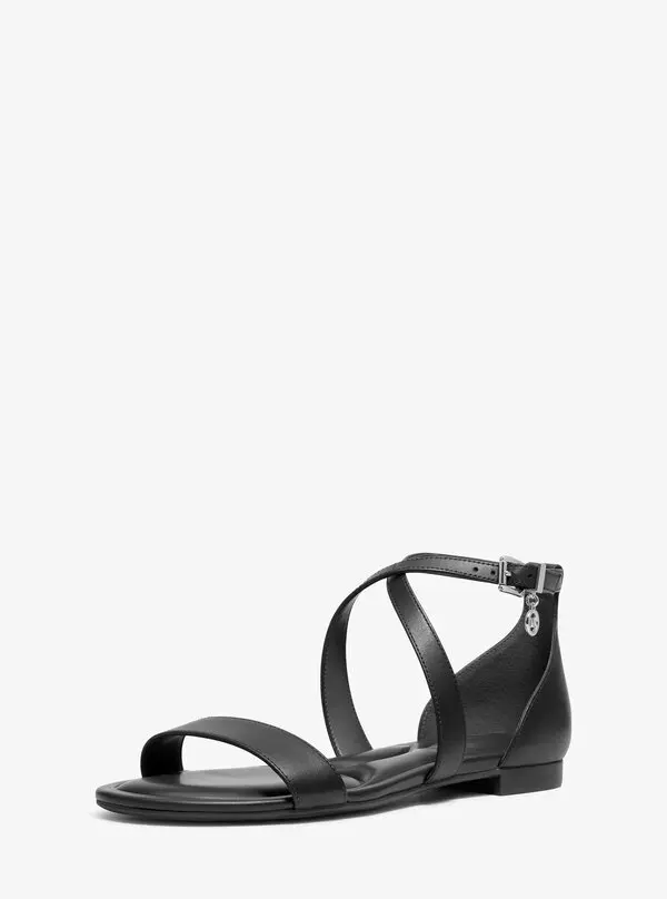 Michael Kors Alexa Flex Leather Sandal - Black