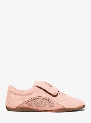 Michael Kors Kyler Suede And Mesh Trainer - Pink