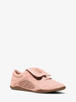 Michael Kors Kyler Suede And Mesh Trainer - Pink