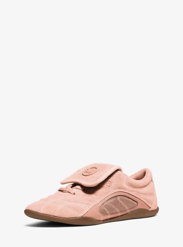 Michael Kors Kyler Suede And Mesh Trainers - Pink
