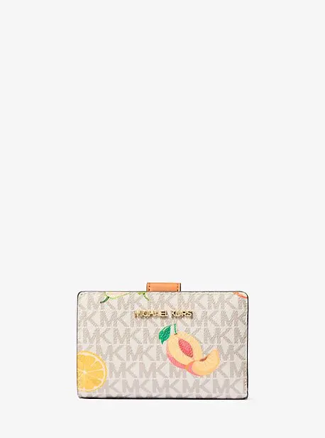 Michael Kors Jet Set Travel Printed Signature Logo Wallet - Orange