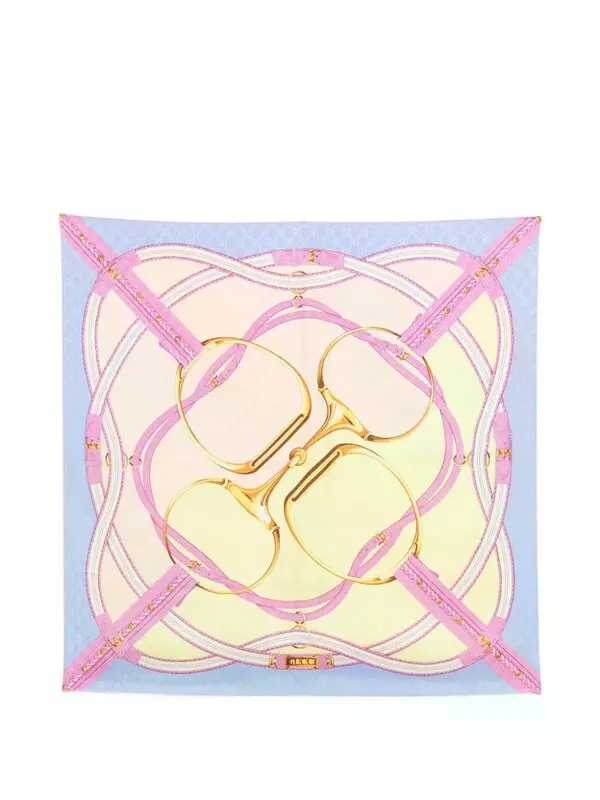 Gucci Harness-print Scarf - Pink