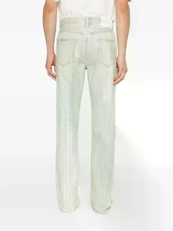 PURPLE BRAND Pinstripe Ripped Jeans - White